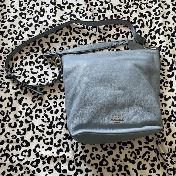 Coach | Bags | Coach Light Blue Leather Crossbody Bag | Poshmark